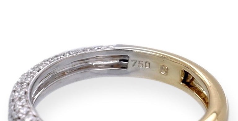 18k Yellow White Gold Round Pave Diamond 4 Row Band Ring 0.51 Cts For ...