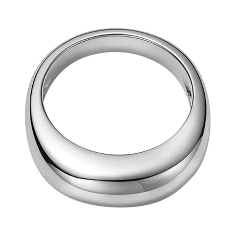 18kt Fairmined Ecological White Gold Vaulted Dome Ring For Sale at 1stDibs