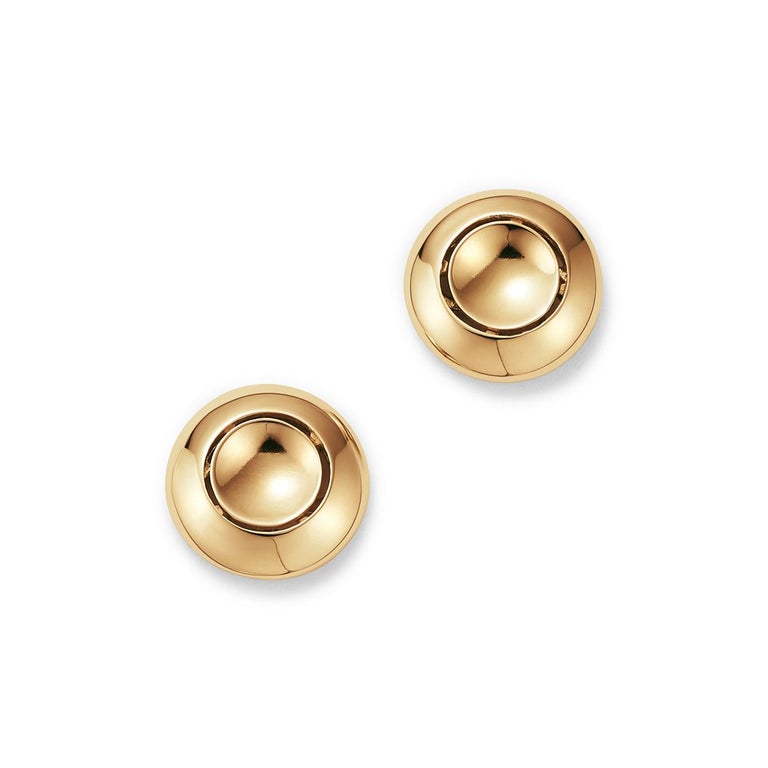 18kt Fairmined Ecological Yellow Gold Dimple Studs For Sale at 1stDibs