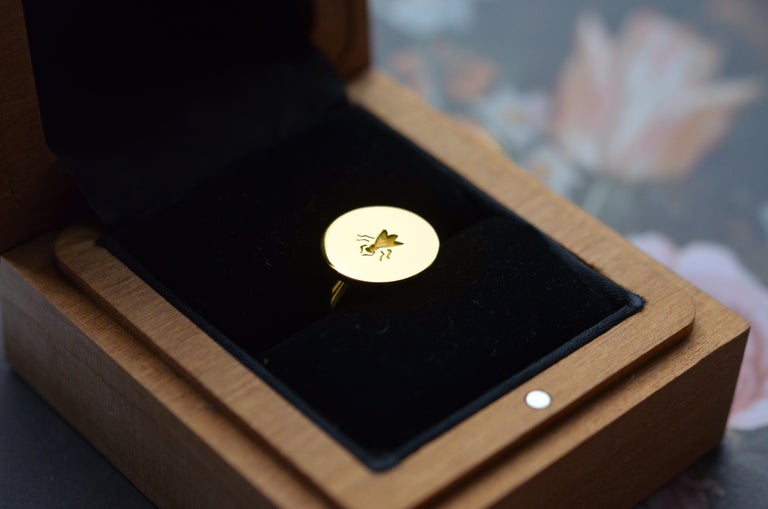 Customizable 18kt Fairmined Ecological Yellow Gold Bombini Bee Ring For ...