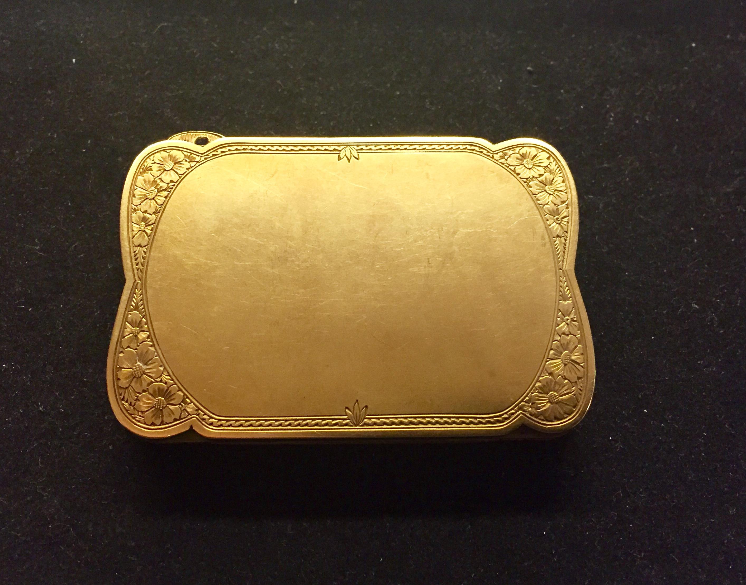 18 Kt Gold Antique Box For Sale at 1stDibs | antique gold boxes ...