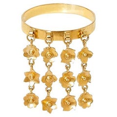 18kt Gold Stamp Wheat Grain Cord Bracelet, Plain Gold For Sale at ...