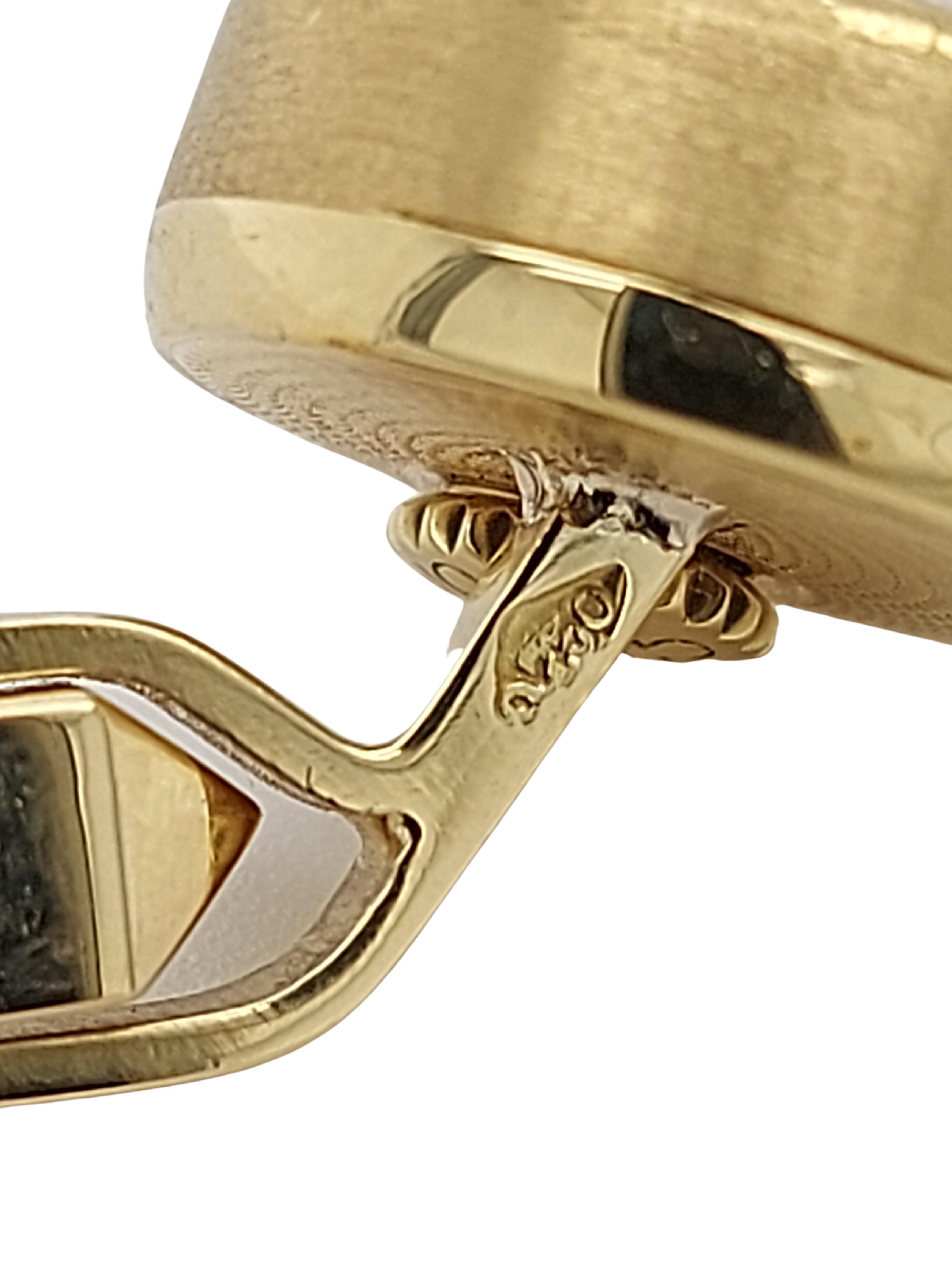 18kt Gold Cufflinks Round Omega, Square Jaeger LeCoultre, Manual ...