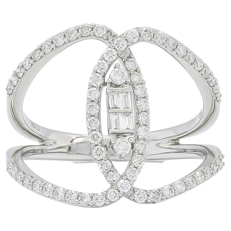 18KT Gold Diamond Natural Diamonds Modern Anniversary Cocktail Ring For ...