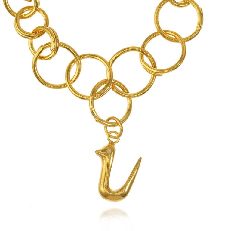 18kt Gold Vermeil PSTM Afghanistan Kuchi Bird Bracelet For Sale at 1stDibs