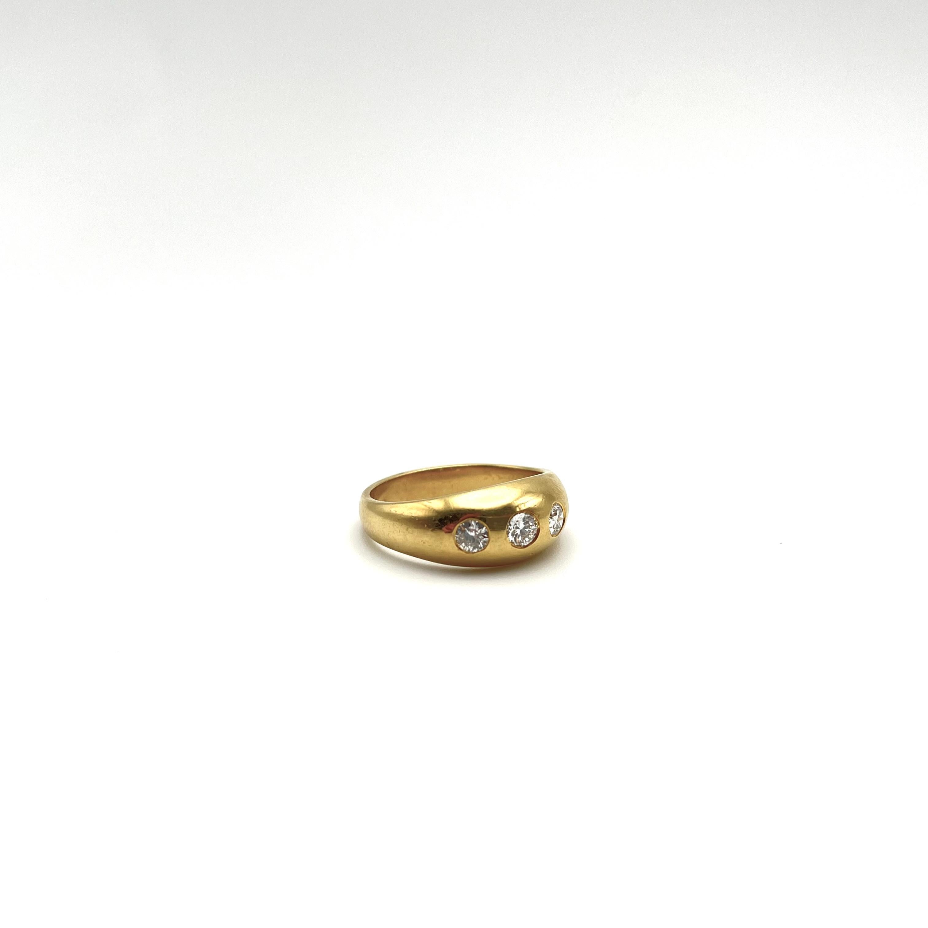 18KT Gypsy Set Men's Diamond Ring at 1stDibs