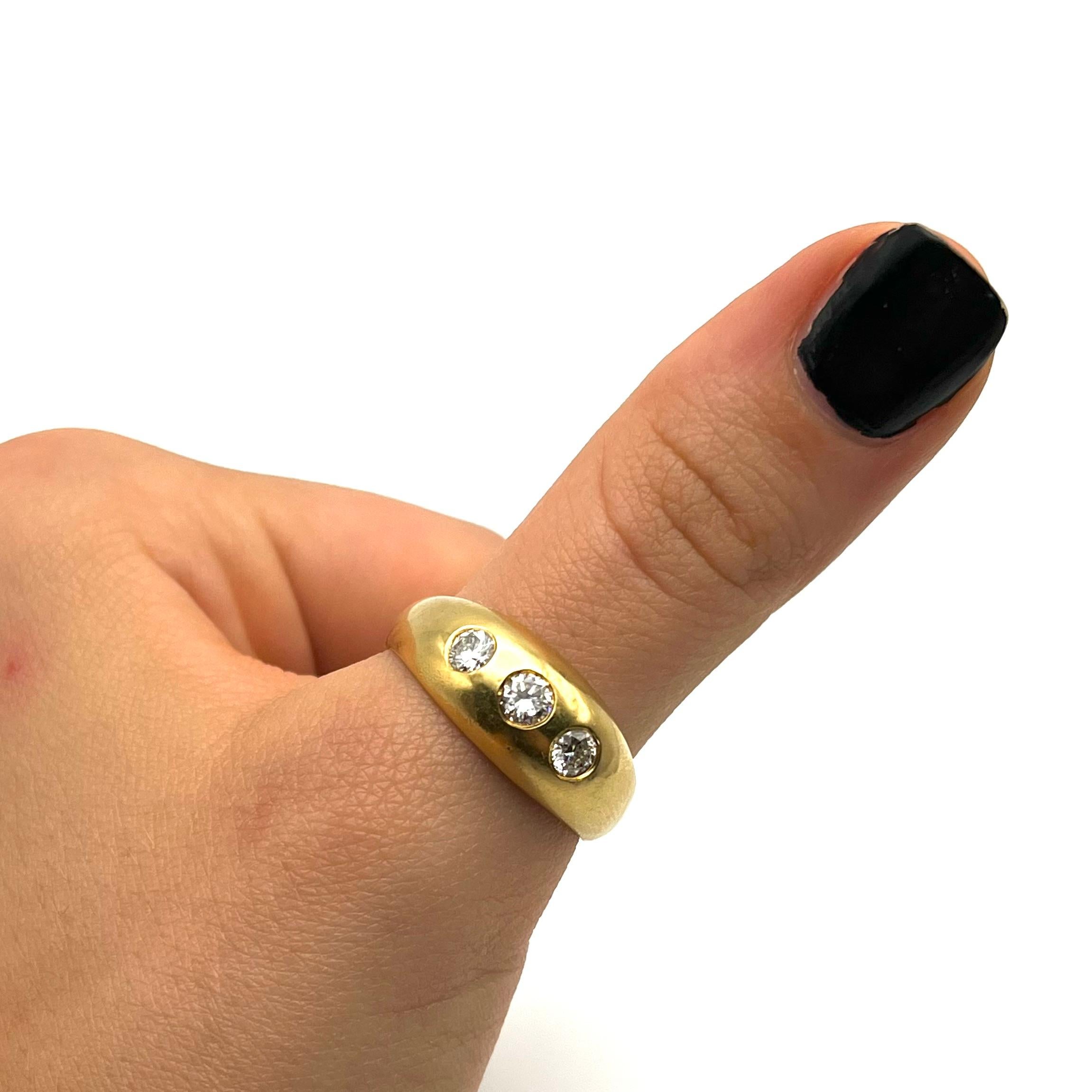 18KT Gypsy Set Men's Diamond Ring at 1stDibs