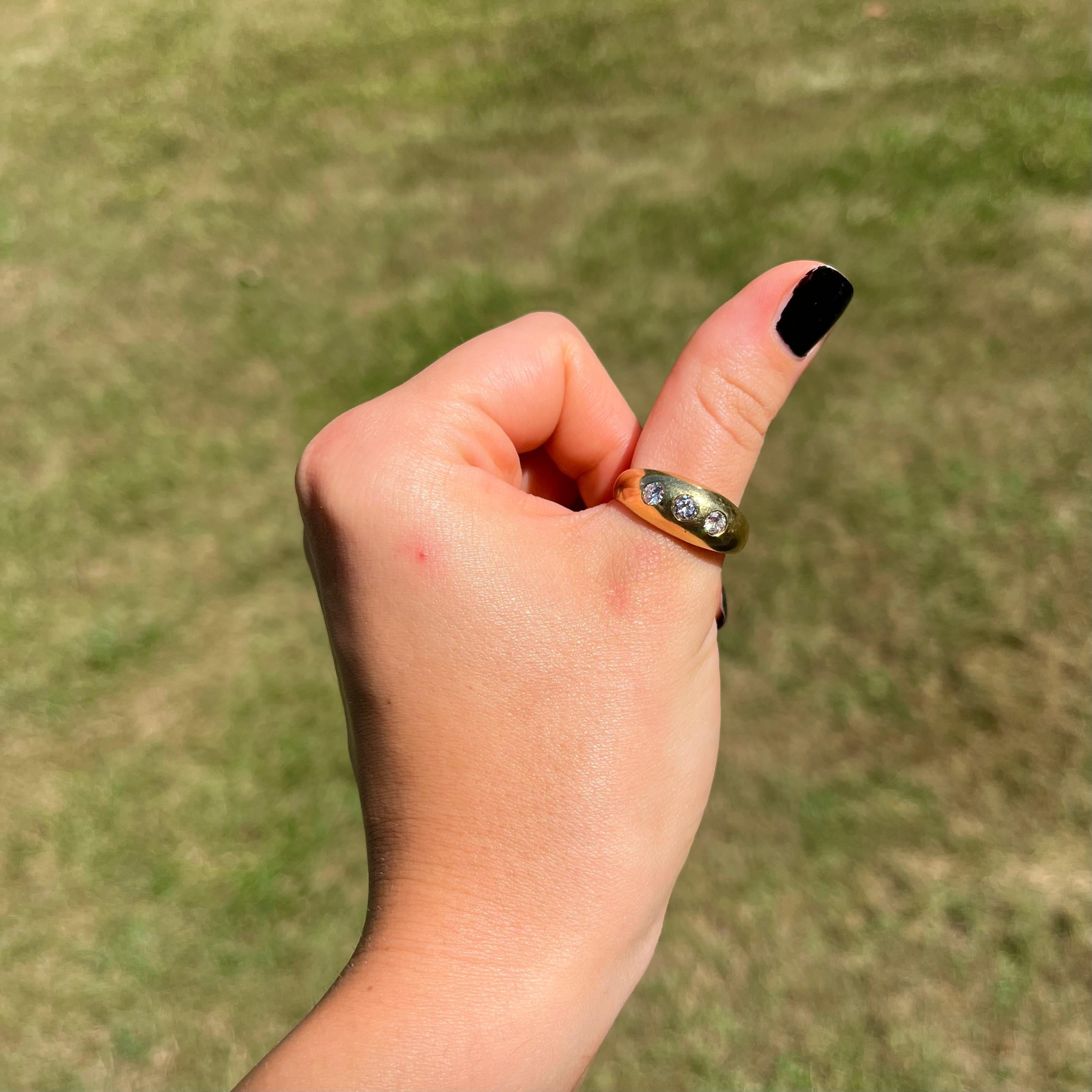 18KT Gypsy Set Men's Diamond Ring at 1stDibs