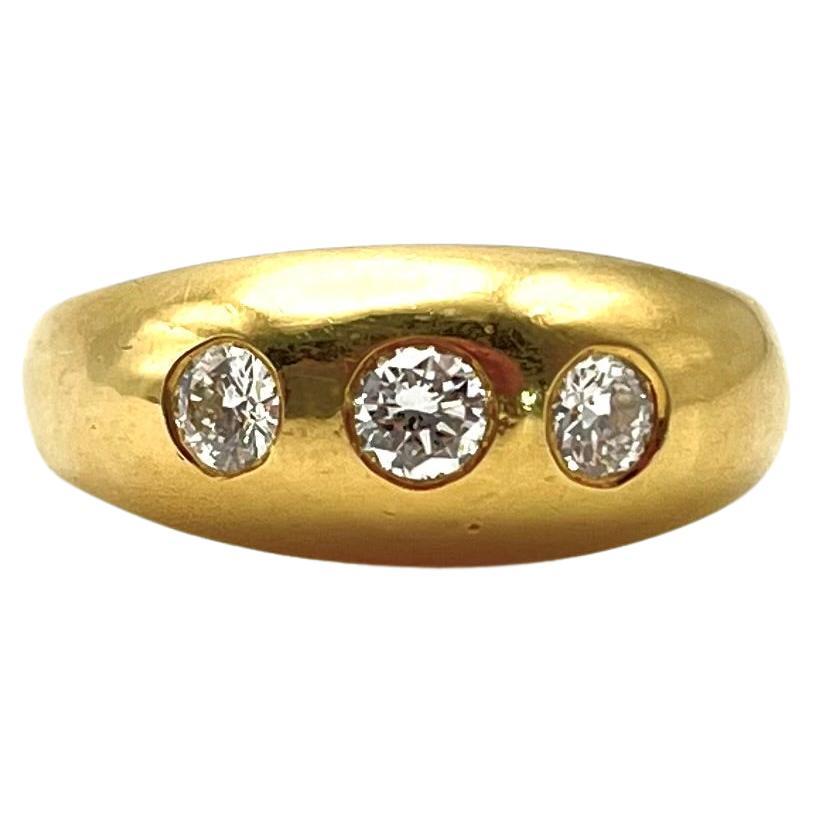 18KT Gypsy Set Men's Diamond Ring at 1stDibs