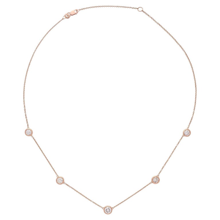 18kt Rose Gold Adjustable Diamonds by The Yard Necklace For Sale at 1stDibs