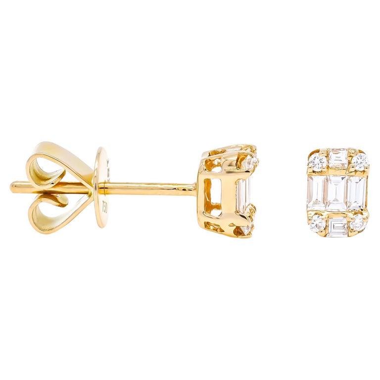 18 Karat Rose Gold Natural Diamond Modern Stud Earrings E54743-RG For ...
