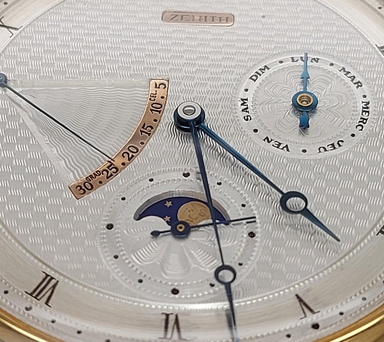 18kt Rose Zenith Open Face Pocket Watch Thomas Engel No° 9 with Box and ...