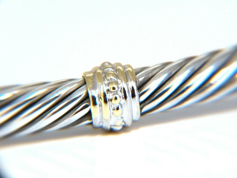 18kt Silver Cable Bangle Bracelet Goth Deco For Sale at 1stDibs