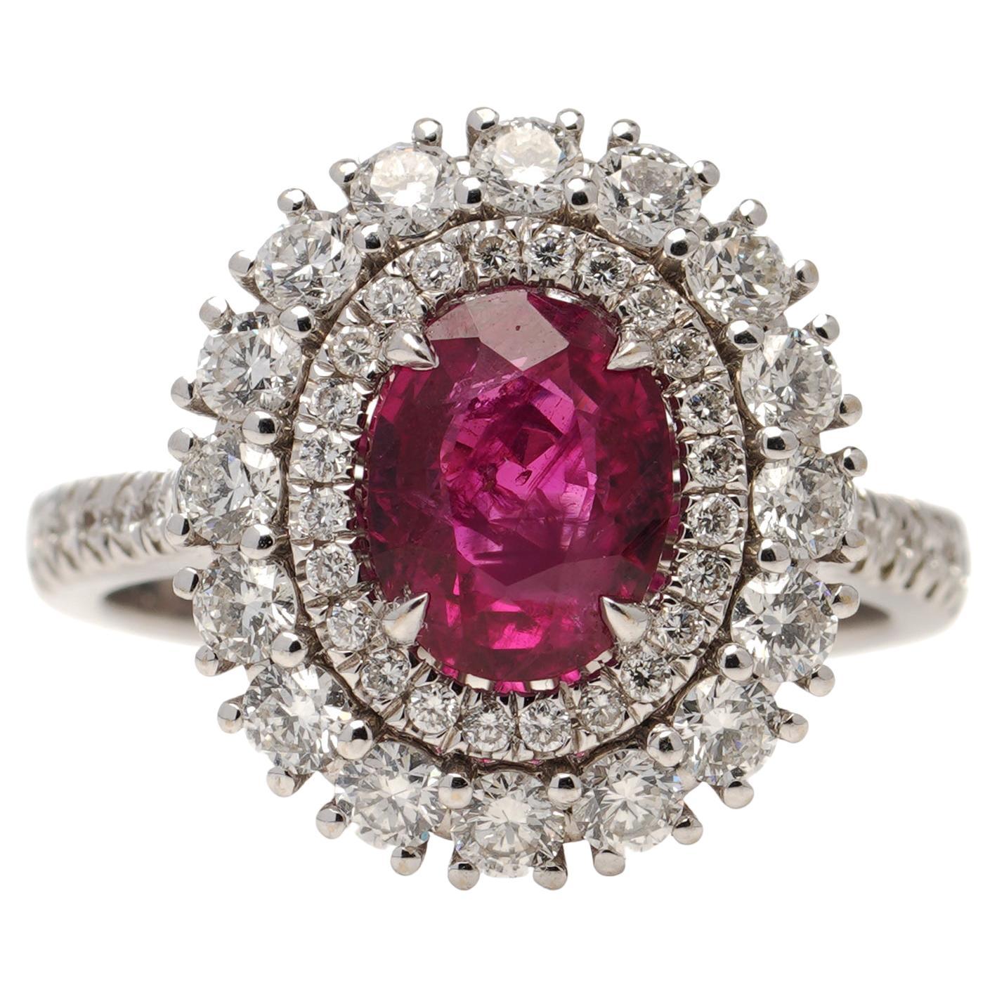 19.84ct Natural Diamonds Ruby Mens Ring 18kt Big and Tall Boxer Deco ...