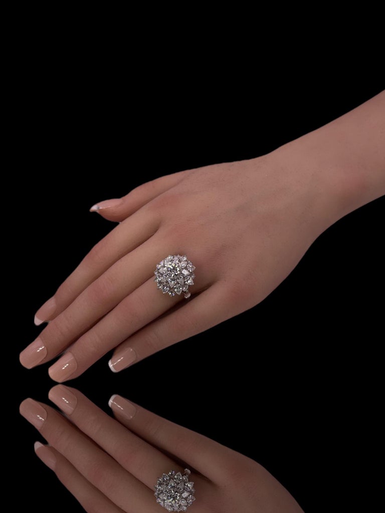 18kt White Gold 5 Carat Diamonds IGI Cert. Ring Estate His Majesty ...