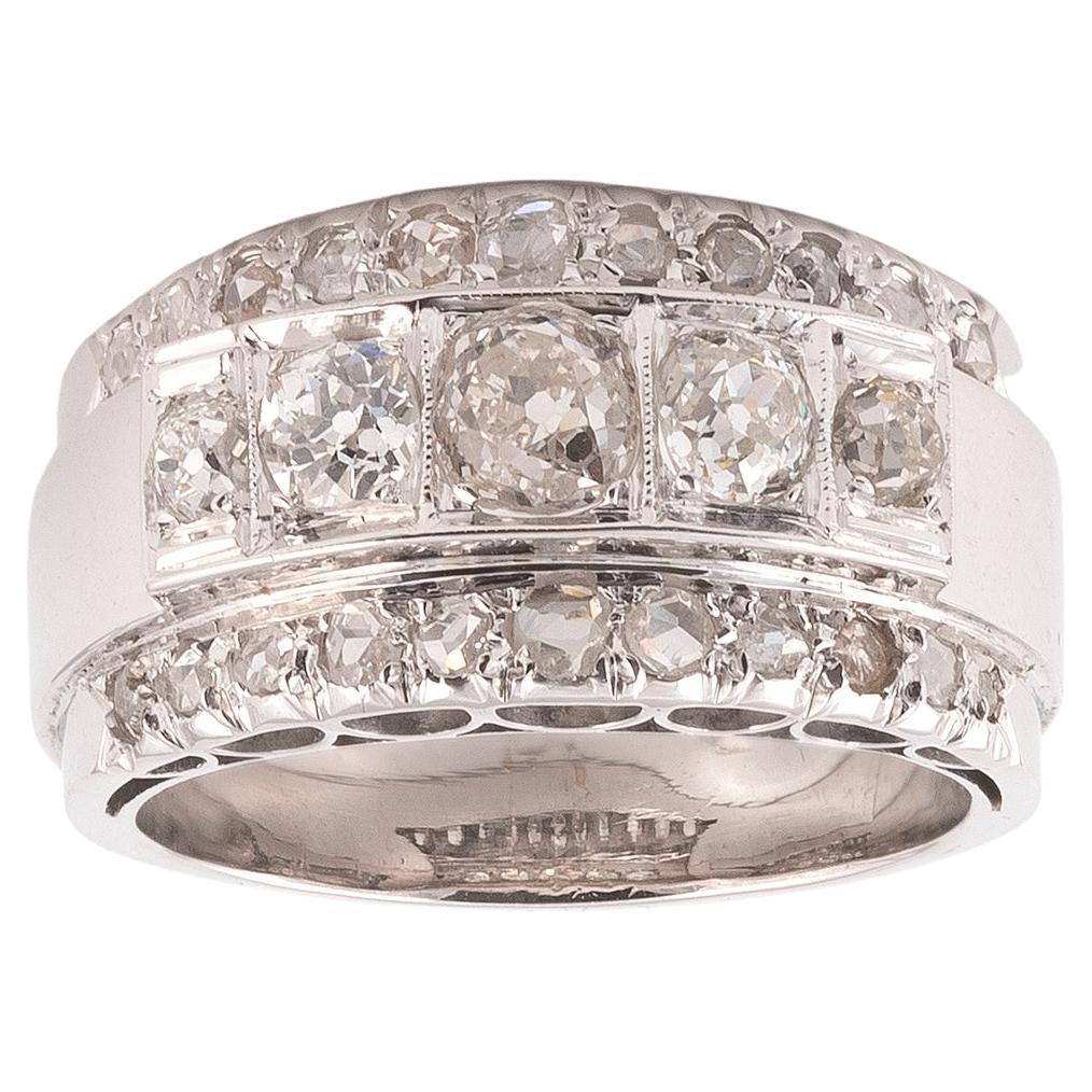 18kt White Gold One of A Kind Ring with Square Pink Tourmaline and ...