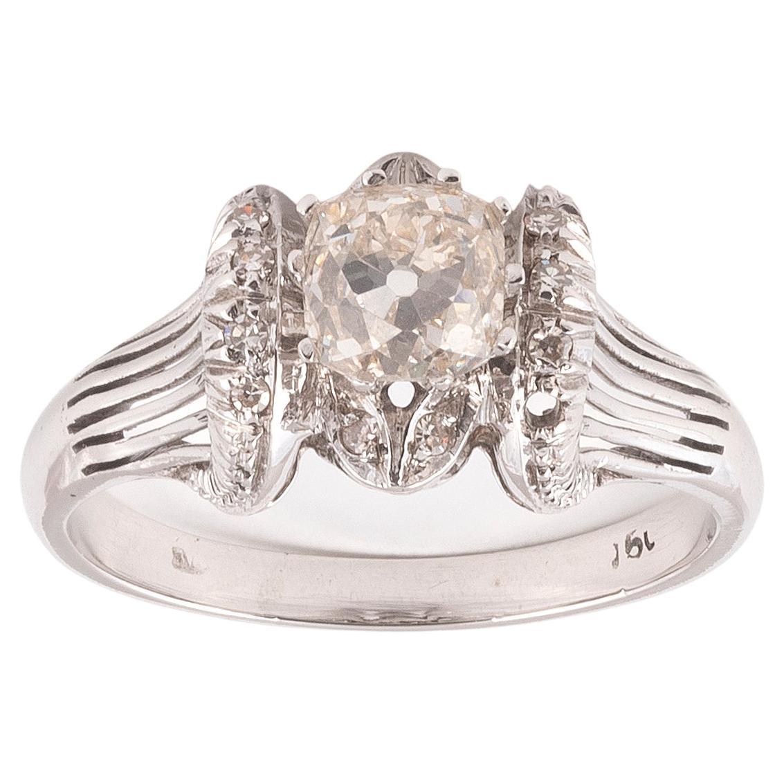 18kt White Gold Diamond Five-Stone Ring at 1stDibs