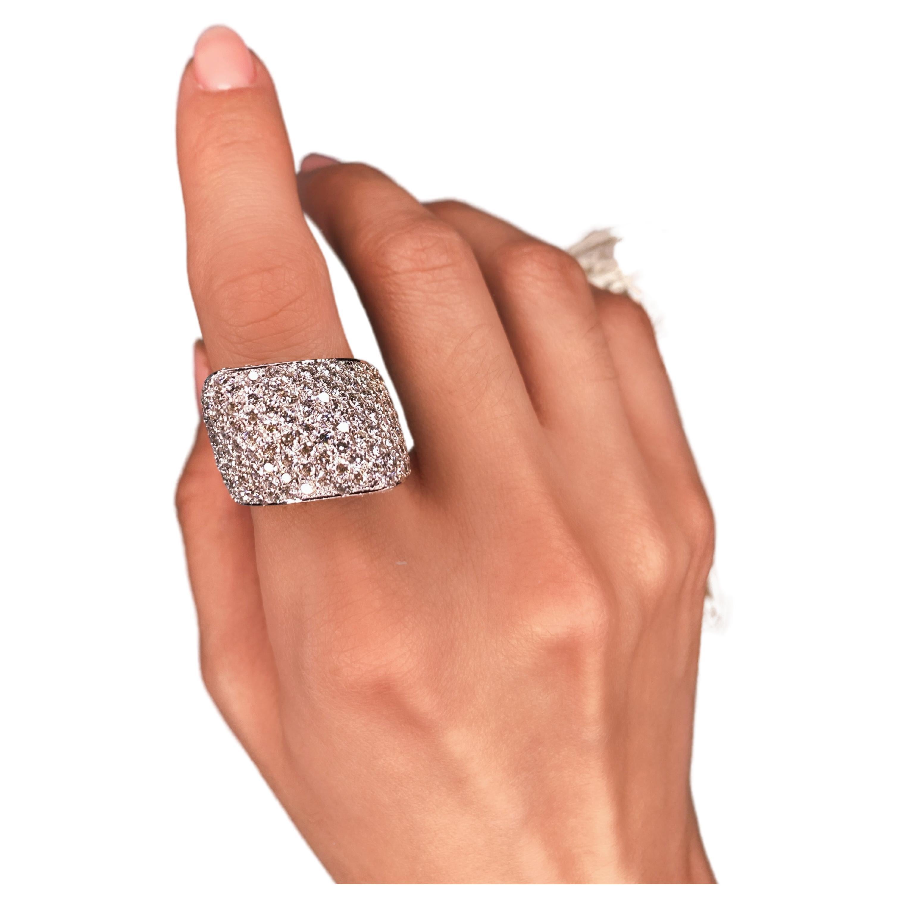 Customizable 18kt White Gold Men Custom Design Ring of 5.63ct Diamonds ...