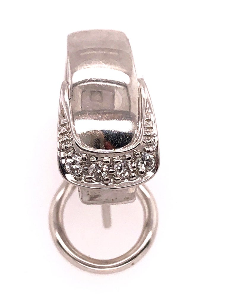 18 Karat White Gold French Lever Back Earrings with Diamonds For Sale ...