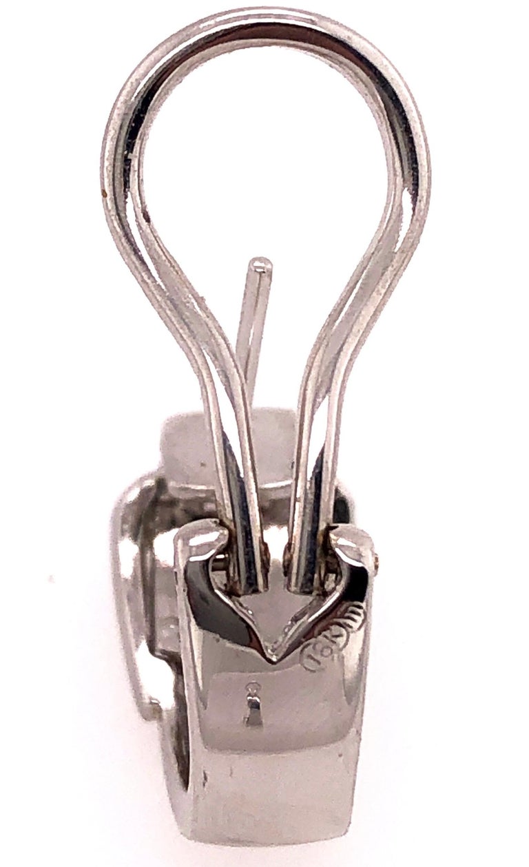 18 Karat White Gold French Lever Back Earrings with Diamonds For Sale ...