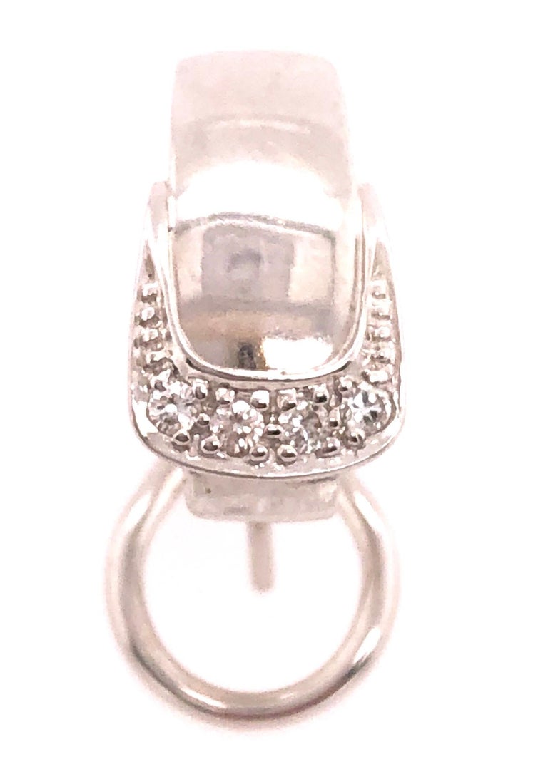 18 Karat White Gold French Lever Back Earrings with Diamonds For Sale ...