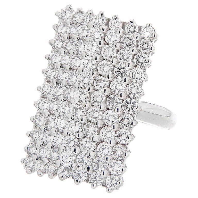 18kt White Gold "Holliwood" Ring 3.65ct White Brilliant, Cut Natural ...