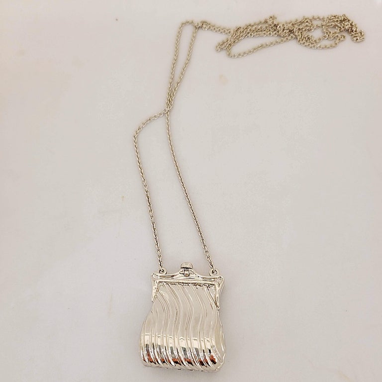 18KT Gold Petite Purse Necklace with 1.50 Carat Diamonds and 1.50 Carat ...