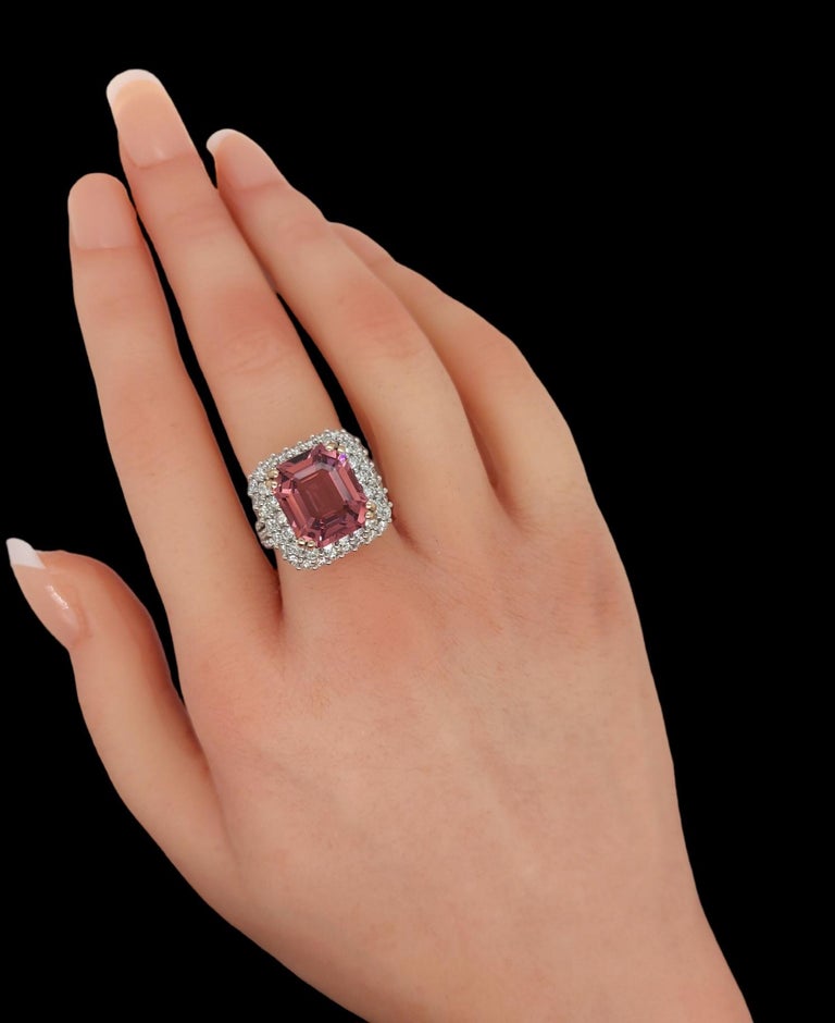 18 Karat White Gold Ring NH Burmese 7.52 Carat Spinel and 2 Carat ...