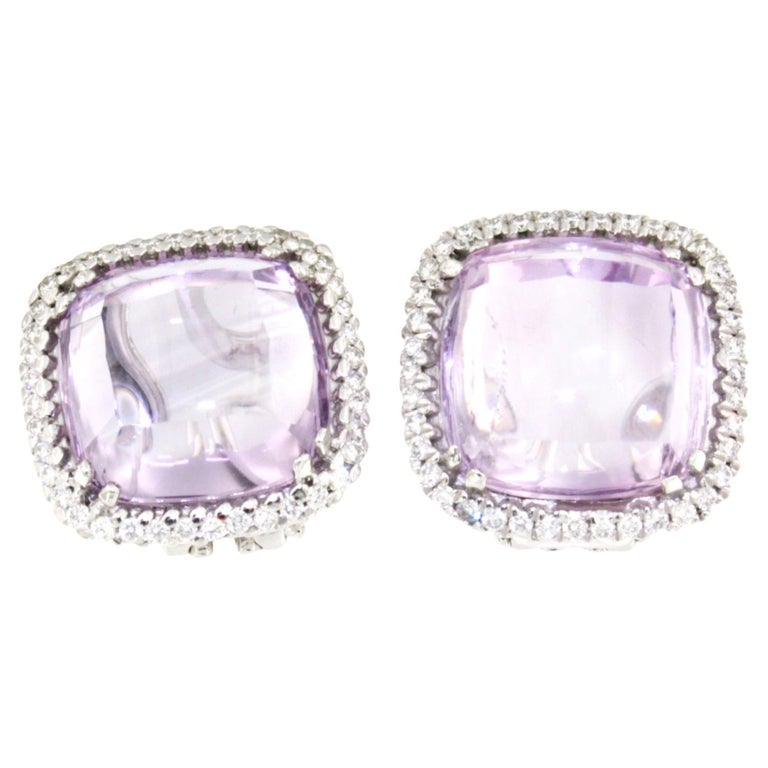 18kt White Gold with Light Amethyst and White Diamons Timeless Amazing ...