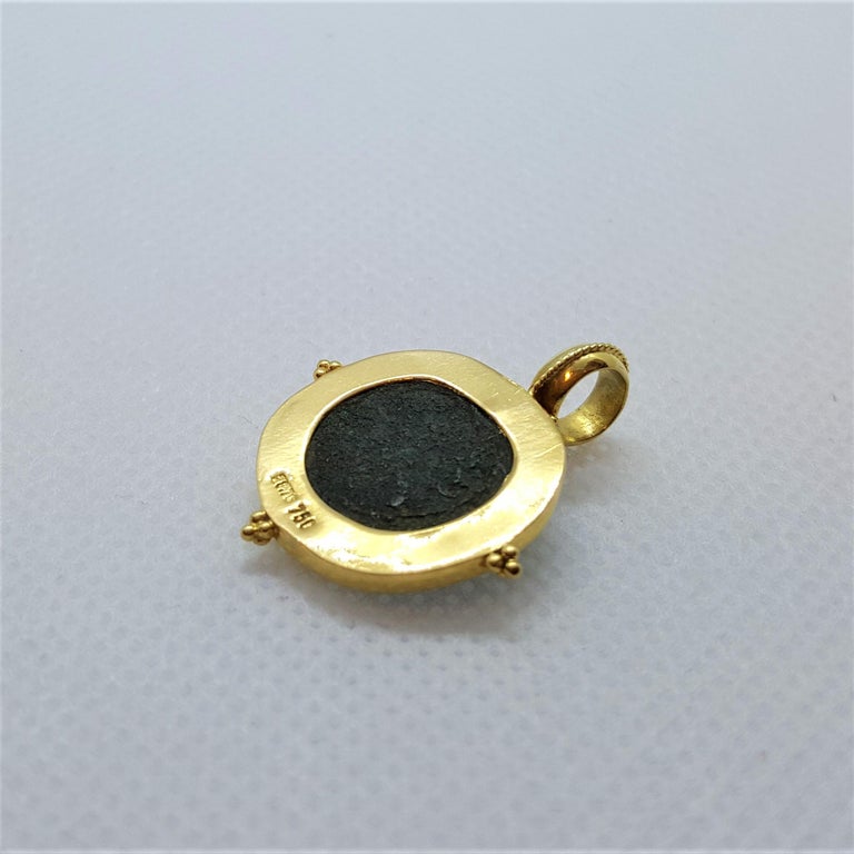 18kt Yellow Gold Ancient-Style Greek Coin Bezel Pendant, Very Good ...