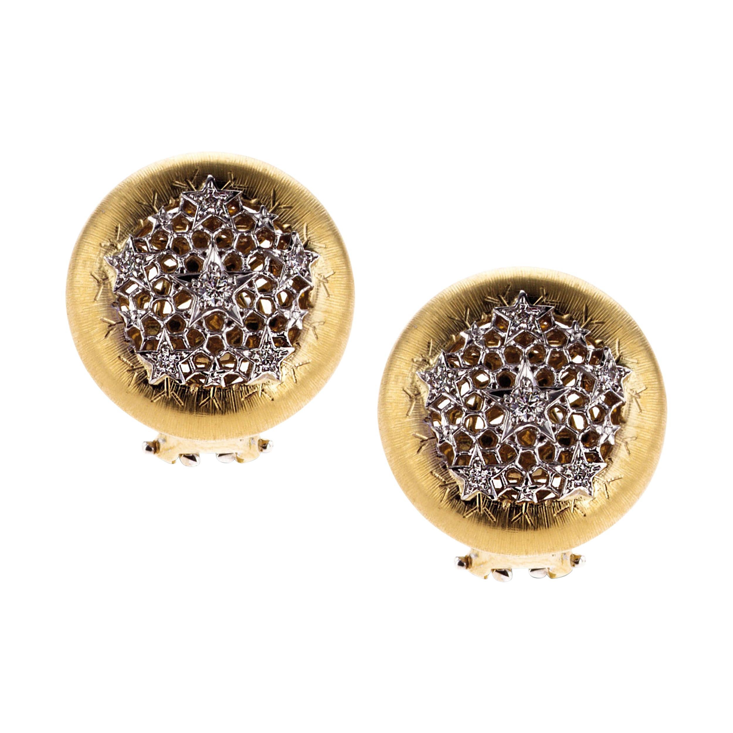 18kt Yellow Gold and Diamond Earring For Sale at 1stDibs
