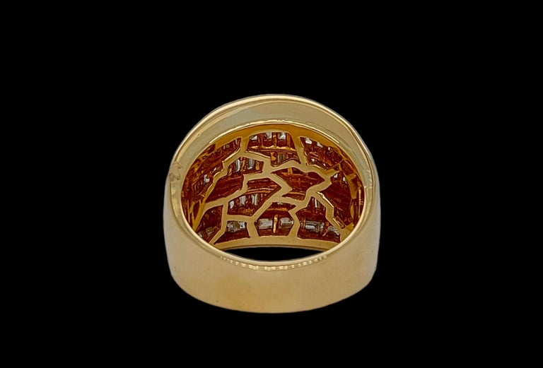 18kt Yellow Gold Ring 4.5 Carat, Baguette Cut Diamonds, Estate Sultan ...