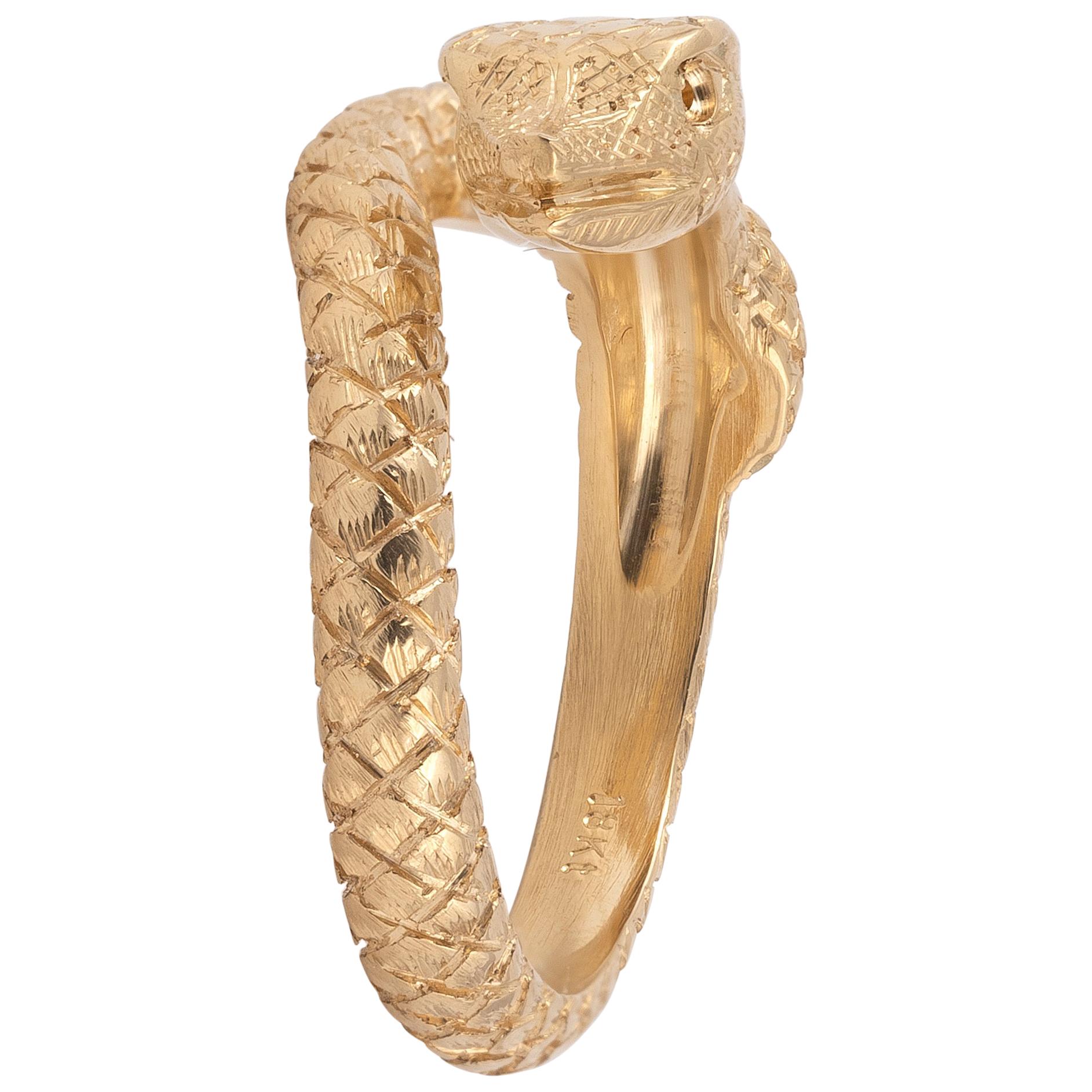 A Victorian Sapphire Gold Snake Ring at 1stDibs