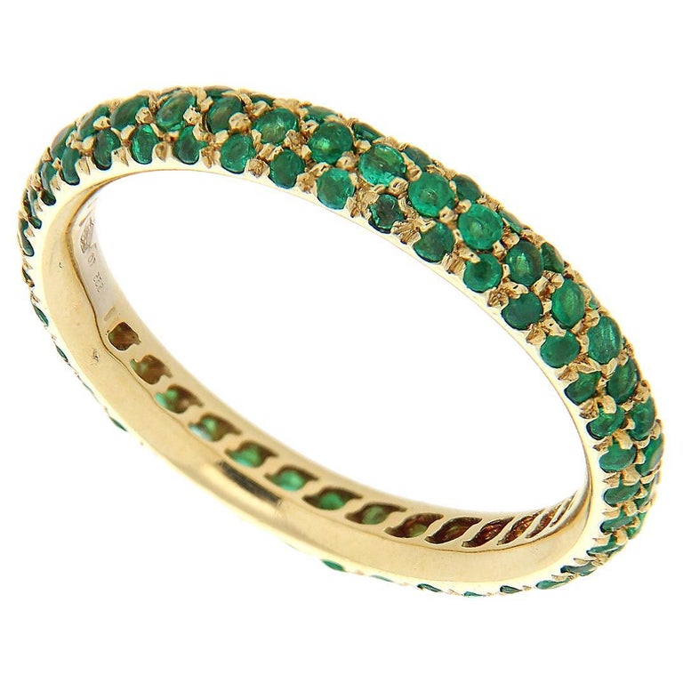 18Kt Yellow Gold Tsavorite Pavé 1.27 ct For Sale at 1stDibs