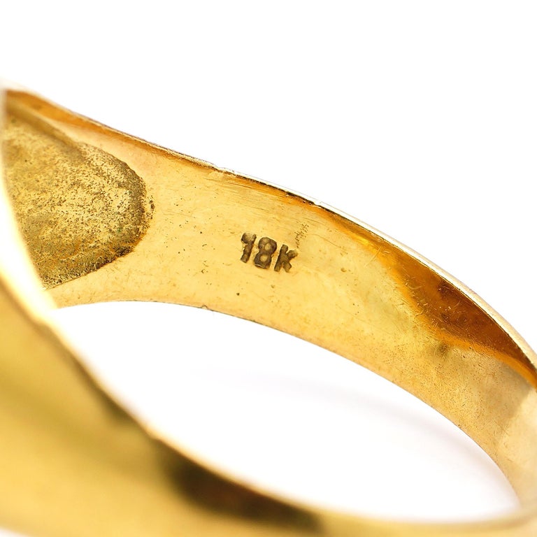 18kt. Yellow Gold Vintage Gold Nugget Shaped Textured Ring For Sale at ...