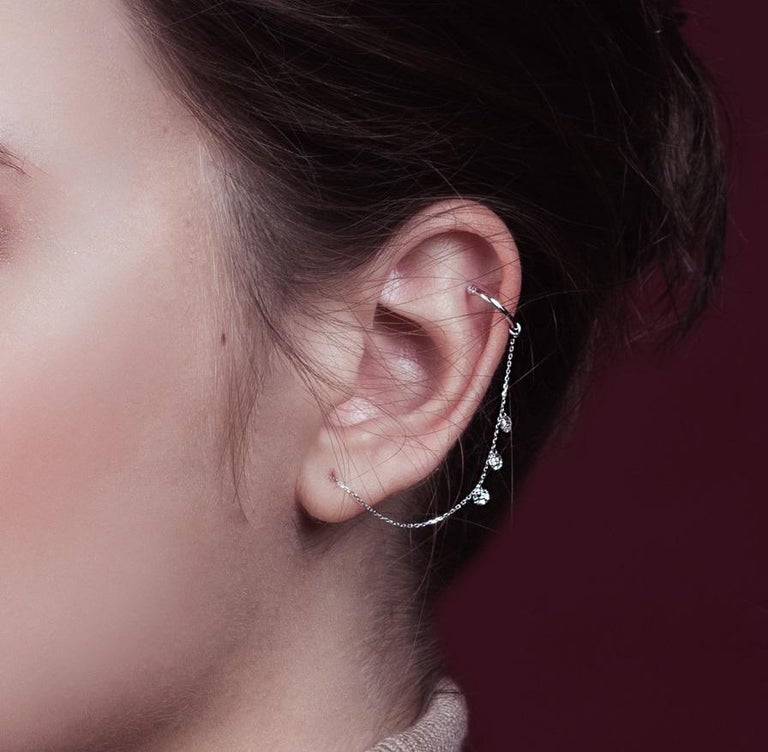 18K Diamond Ear Cuff For Sale at 1stDibs