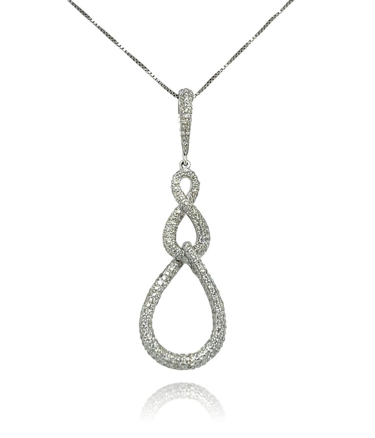 18KW Fancy Dangling Diamond Pendant For Sale at 1stDibs