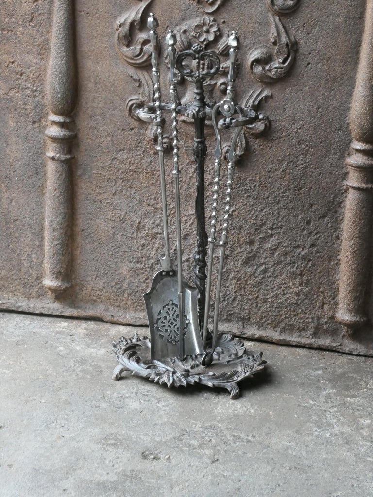 18th - 19th C. English Georgian Polished Steel Fire Irons For Sale at ...