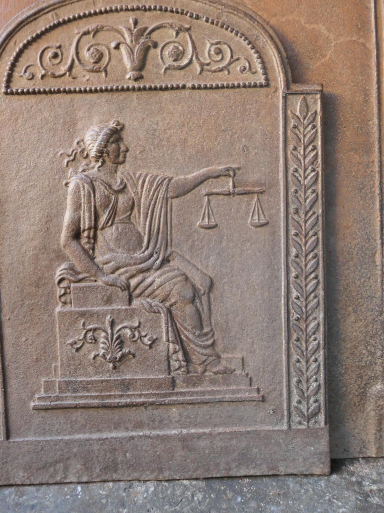 18th / 19th Century French Neoclassical 'Justice' Fireback For Sale at ...