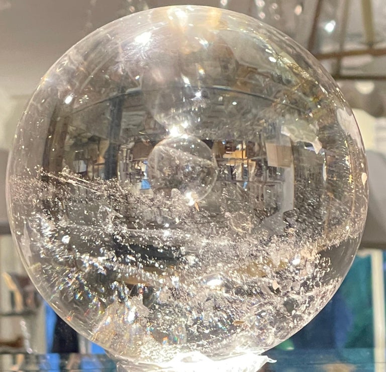 18th-19th C. Italian Rock Crystal Ball on a Later Italian Giltwood ...