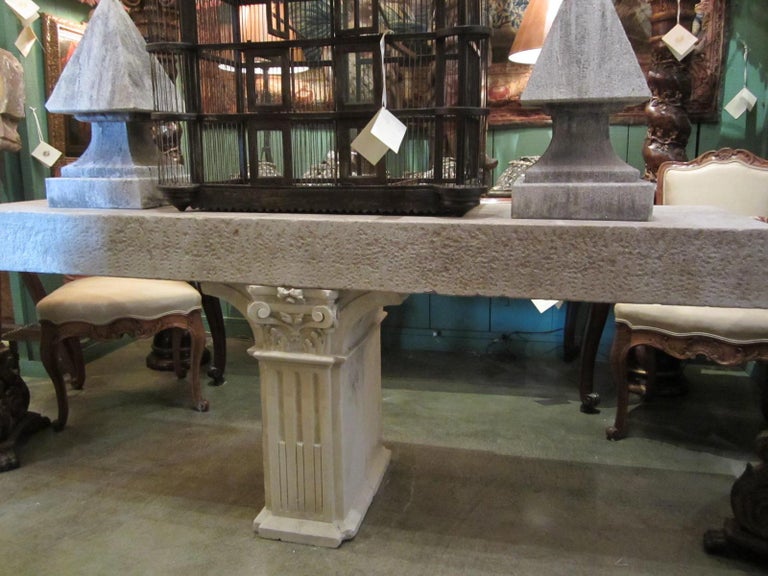 18th-19th Century Carved Stone Antique Garden Console Outdoor Indoor ...