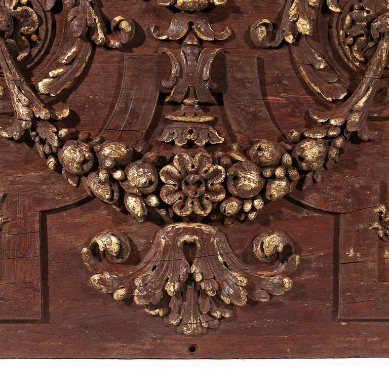18th-19th Century Dark-Brown Italian Walnut Rococo Carved Wall, Ceiling ...