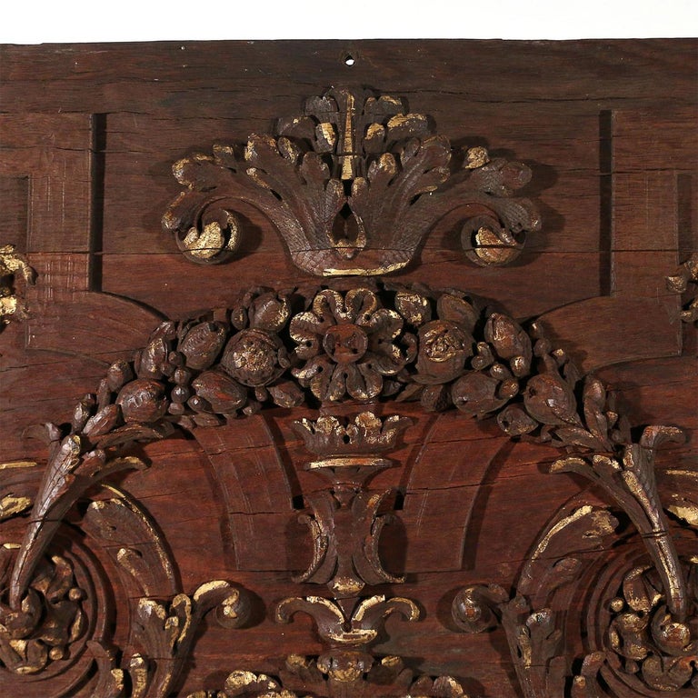 18th-19th Century Dark-Brown Italian Walnut Rococo Carved Wall, Ceiling ...