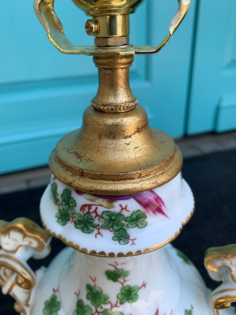 18th-19th Century English Chelsea Porcelain Bird Vase as Lamp, Custom ...