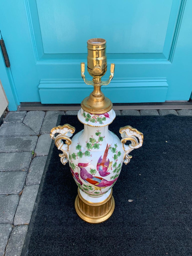 18th-19th Century English Chelsea Porcelain Bird Vase as Lamp, Custom ...