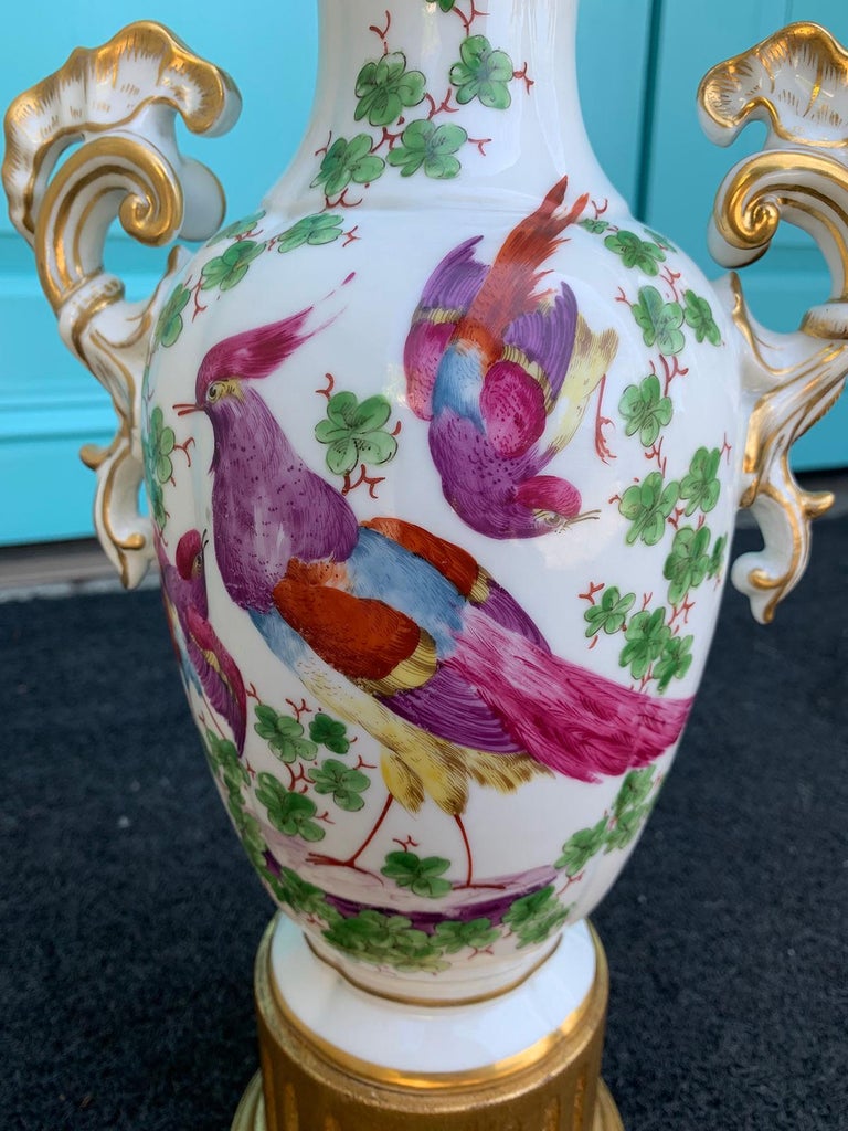 18th-19th Century English Chelsea Porcelain Bird Vase as Lamp, Custom ...