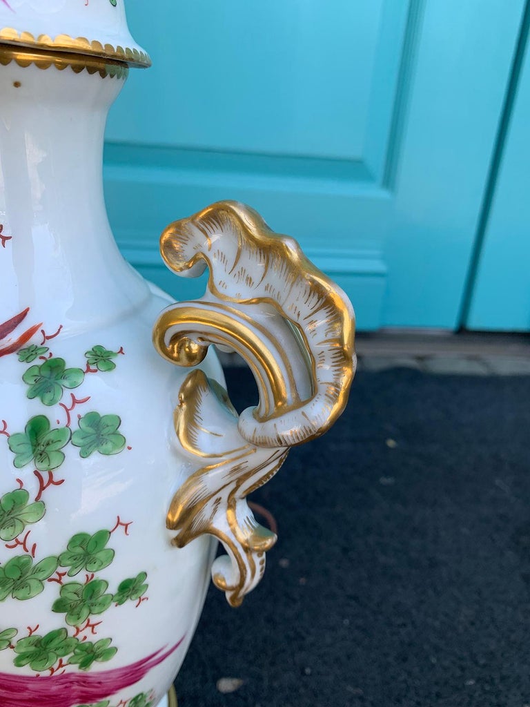 18th-19th Century English Chelsea Porcelain Bird Vase as Lamp, Custom ...