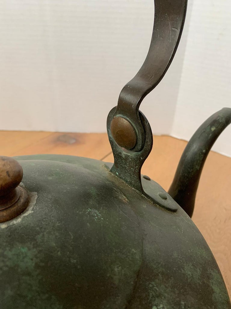 18th-19th Century English Copper Verdigris Tea Kettle at 1stDibs