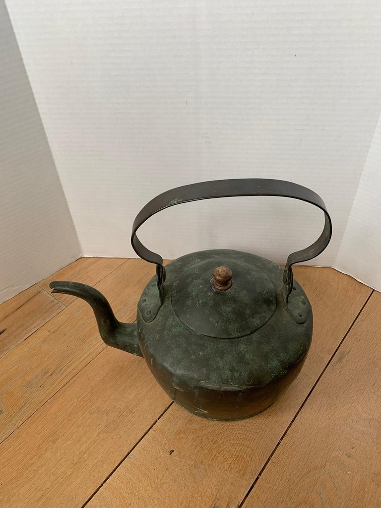 18th-19th Century English Copper Verdigris Tea Kettle at 1stDibs