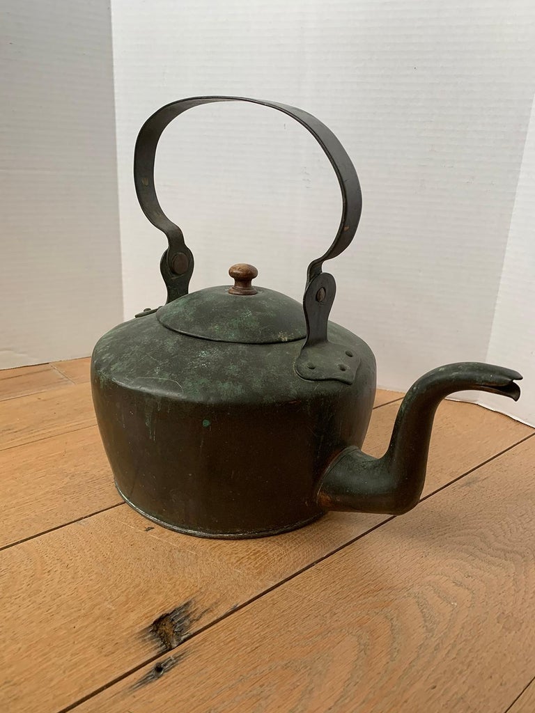 18th-19th Century English Copper Verdigris Tea Kettle at 1stDibs